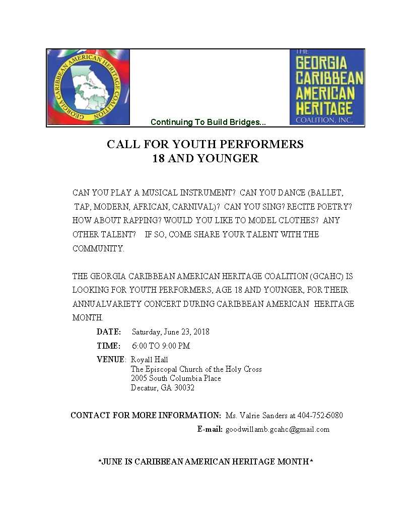 Call for Youth Performers | Jamlanta.org